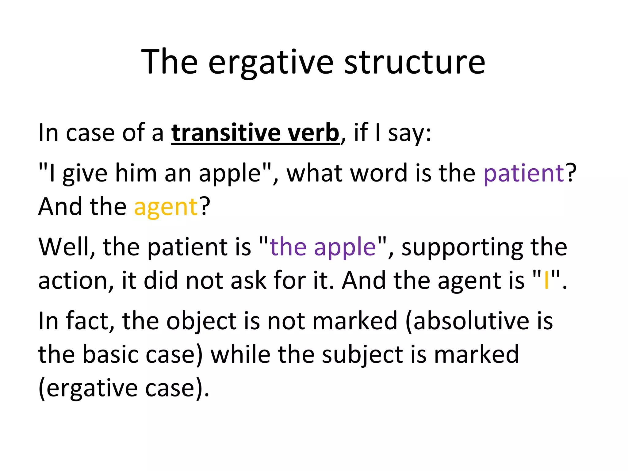 The ergative structure | PPT