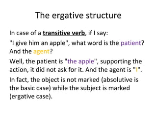 The ergative structure | PPT