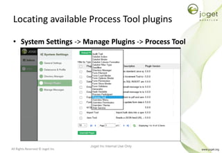 Joget Workflow v5 Training Slides - Module 6 - Using your first Process Tool | PPT