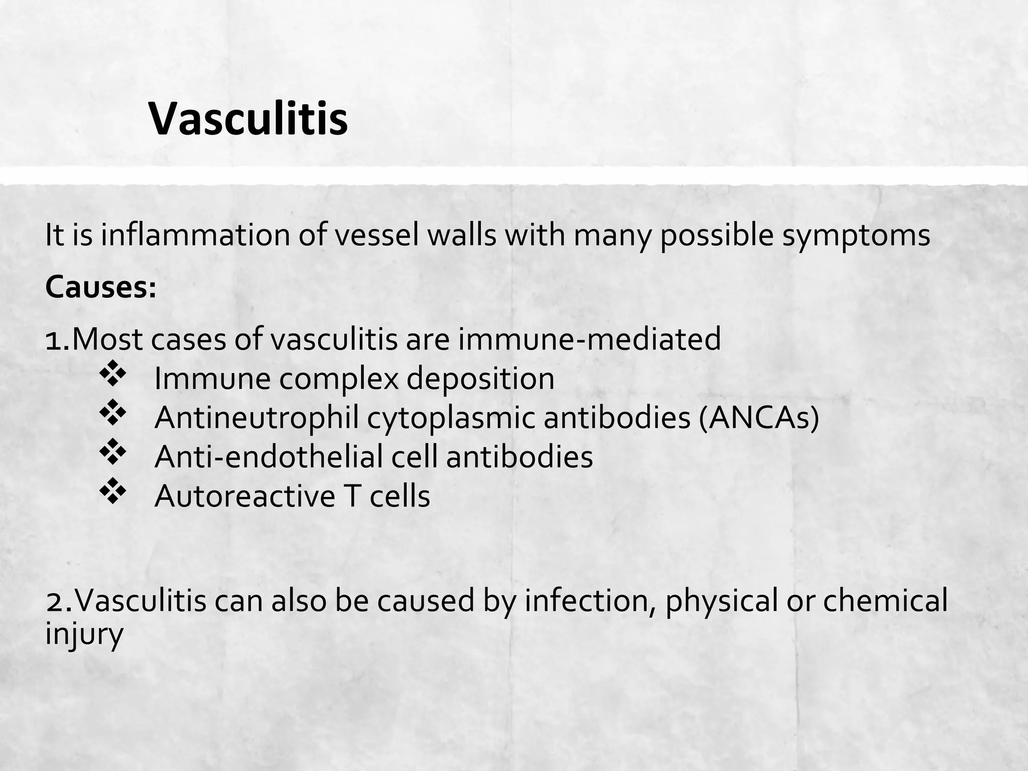 CVS Pathology 6 Vasculitis 2019 sufia husain | PPT