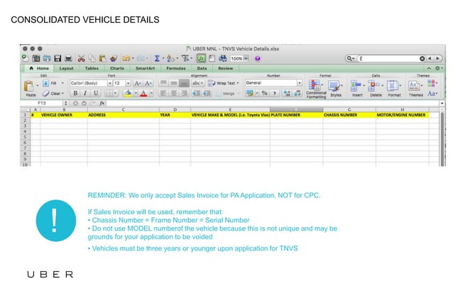 6 - Consolidated Vehicle Details Excel Spreadsheet | PPT