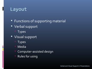 6. verbal and visual support | PPT