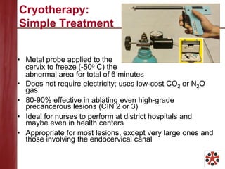 Cervical Screening and pre-cancer treatment: what are the options? | PDF