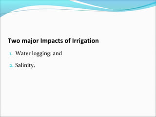 Drainage Engineering (water logging and Salinity) | PPT
