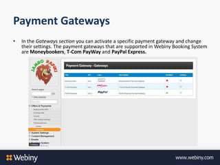 6 Webiny Booking System - Offers & Payments | PPT