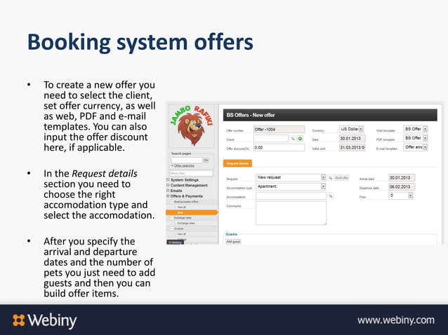 6 Webiny Booking System - Offers & Payments | PPT
