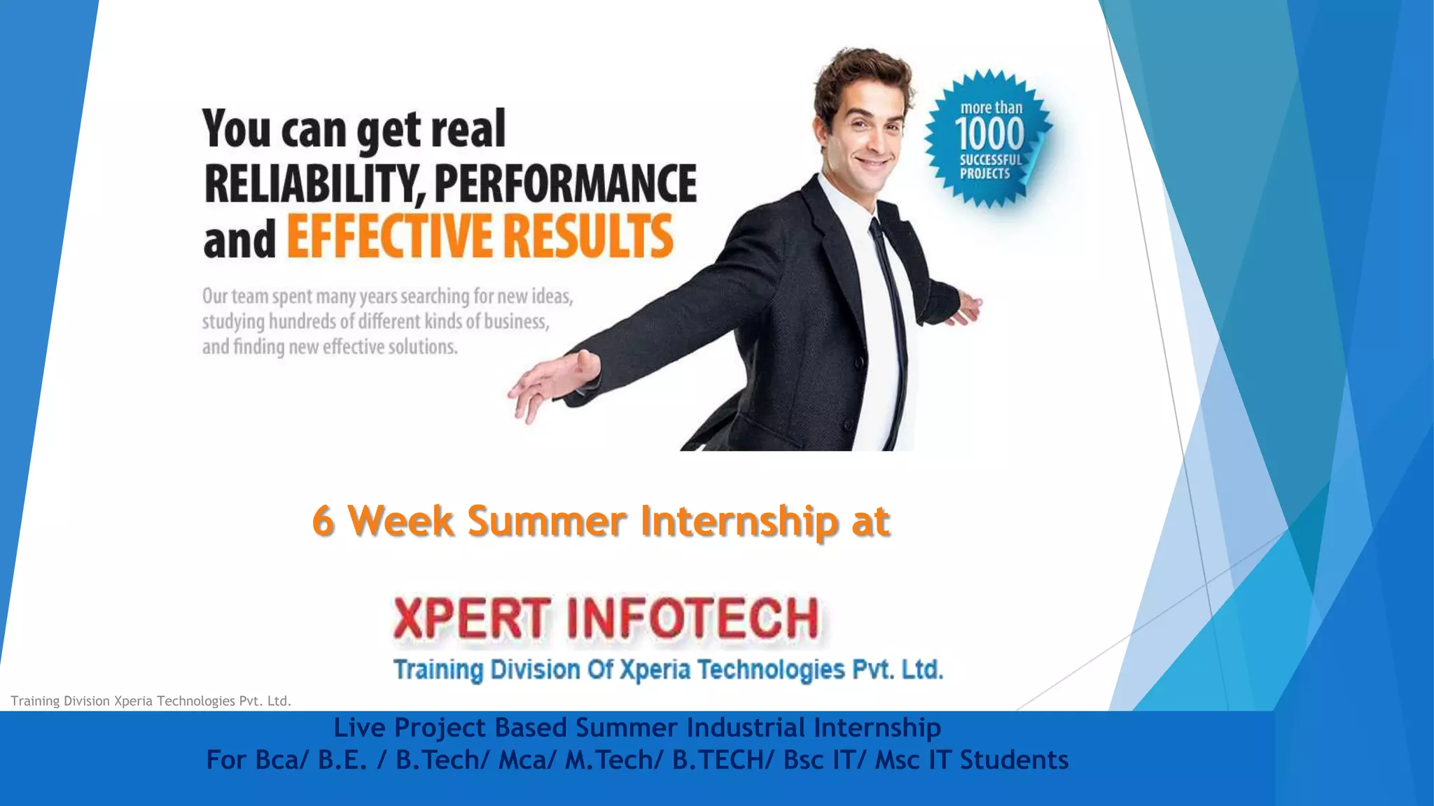 6 Week Summer Internship in Delhi NCR for B.Tech, MCA, Bsc IT, etc ...