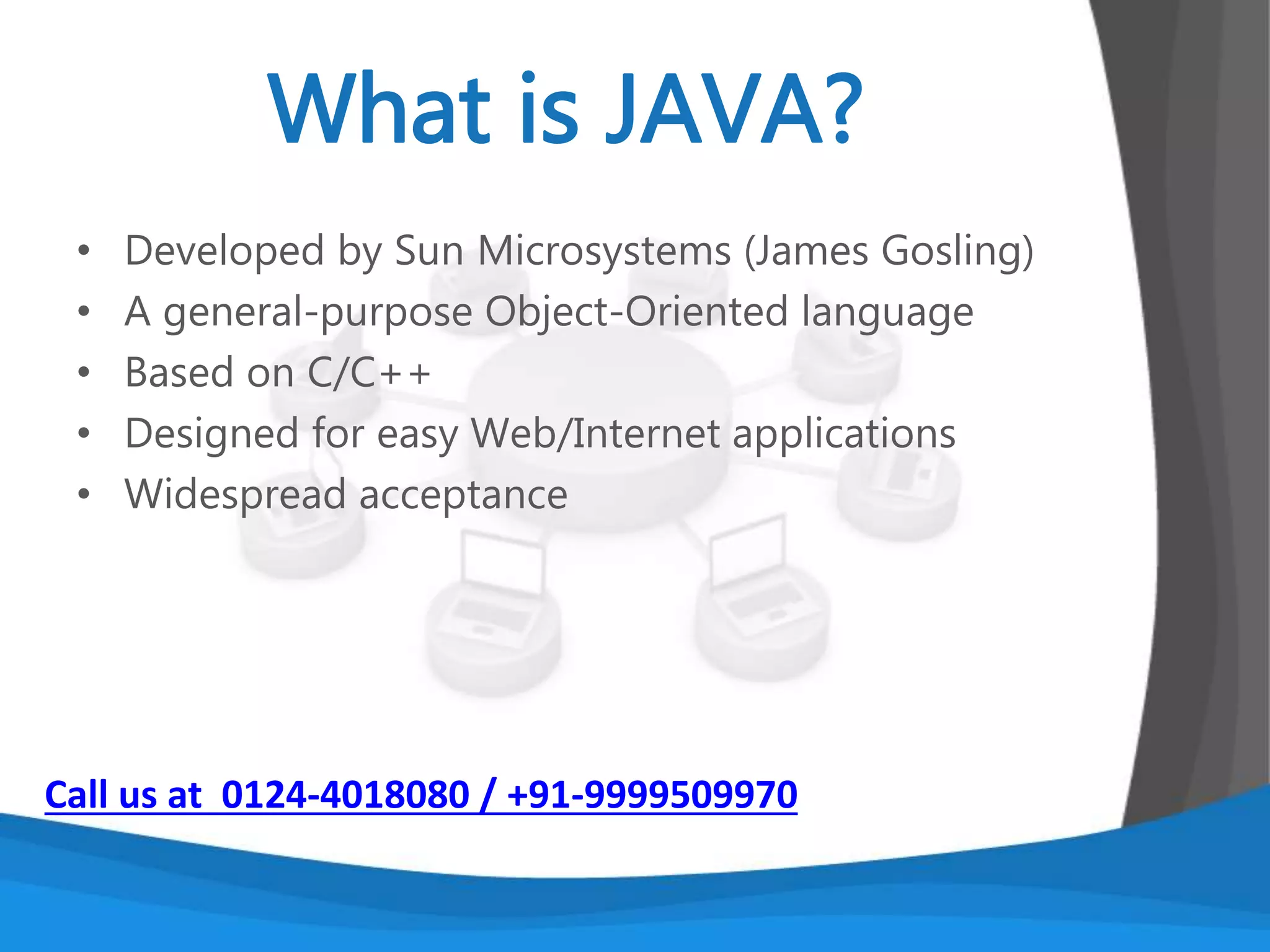 6 Weeks Summer Training on Java By SSDN Technologies | PPTX