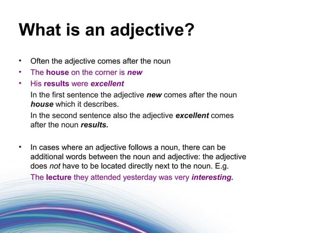 Foundations of Grammar 6: What is an adjective? | PPT