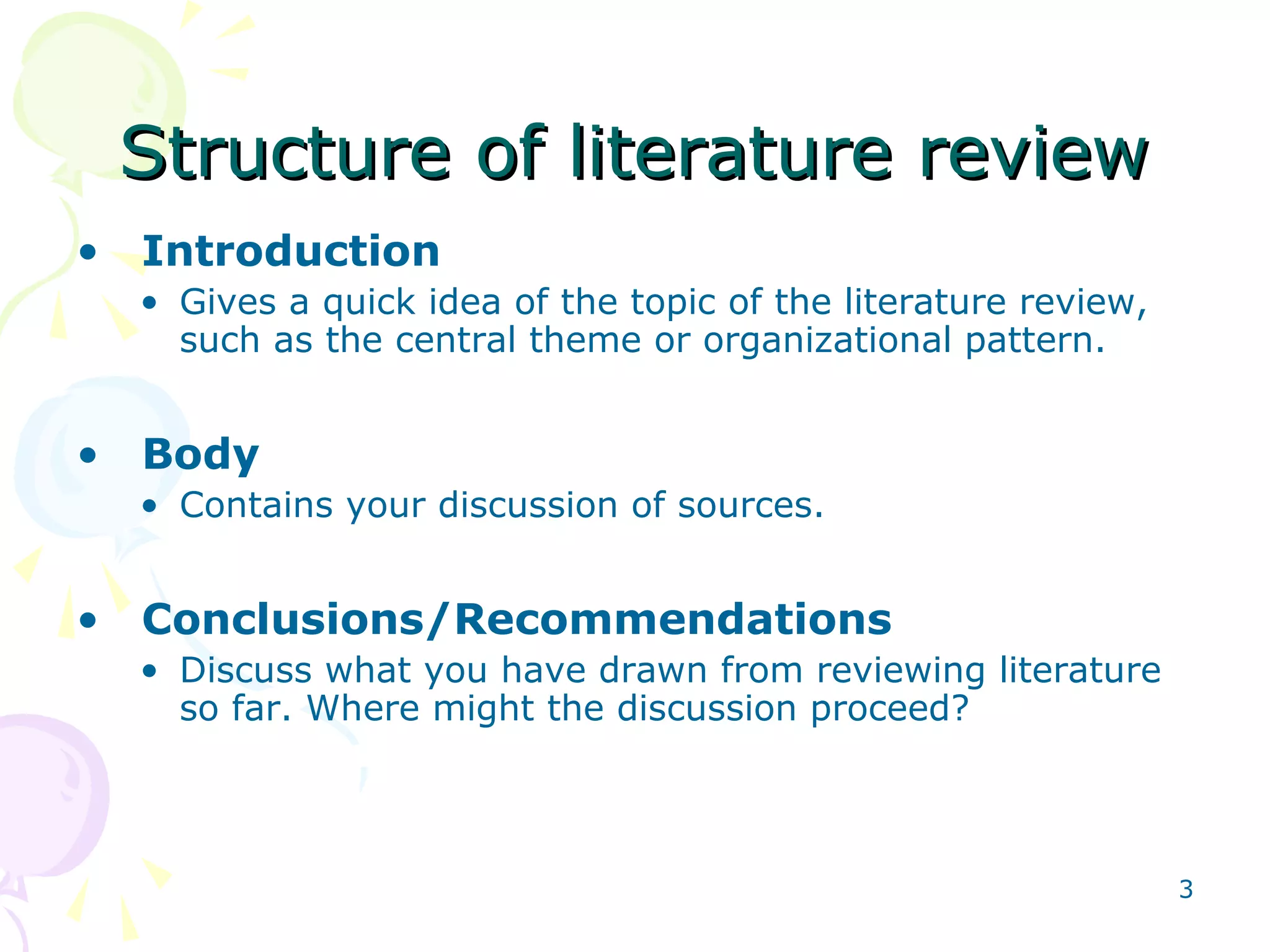 6 writing and presenting literature review-khalid | PPT