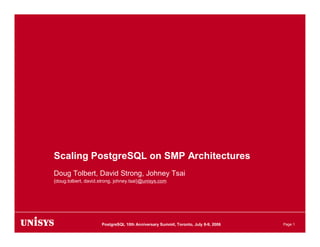 Scaling PostgreSQL on SMP Architectures | PPT