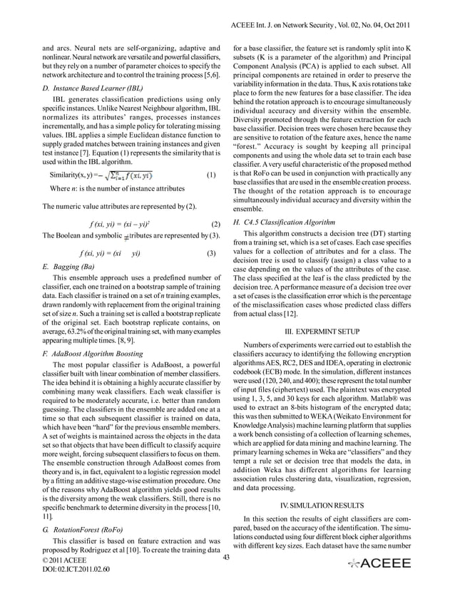 Performance Evaluation Of Classifiers Used For Identification Of Encryption Algorithms Pdf