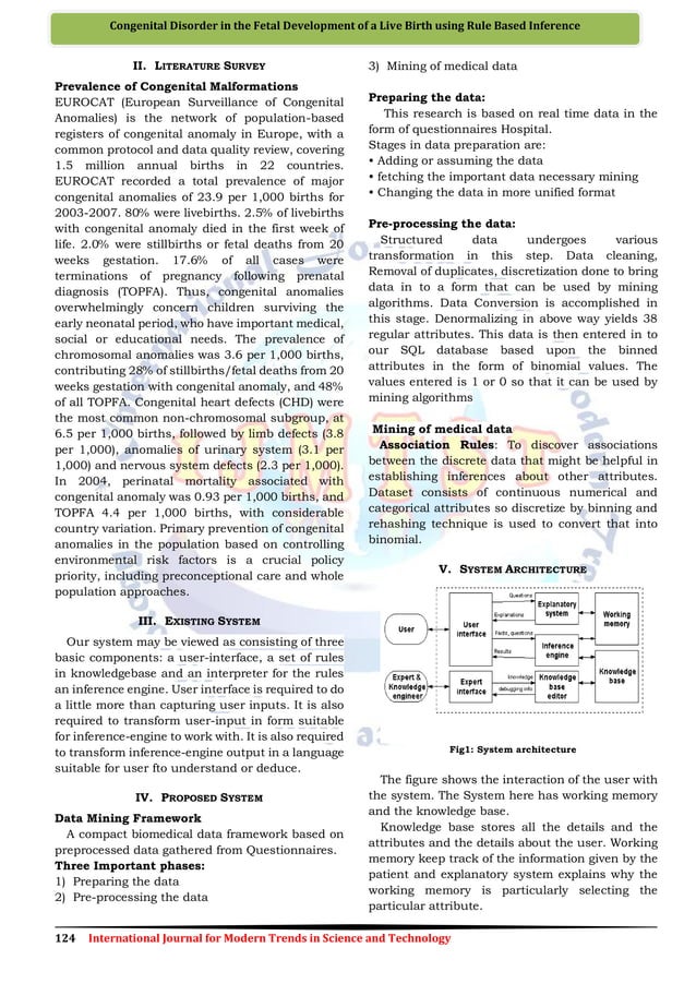 Congenital Disorder in the Fetal Development of a Live Birth using Rule Based Inference | PDF