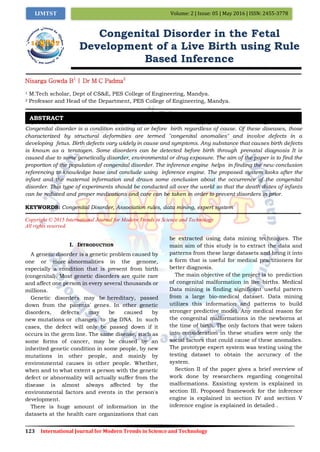Congenital Disorder in the Fetal Development of a Live Birth using Rule Based Inference | PDF