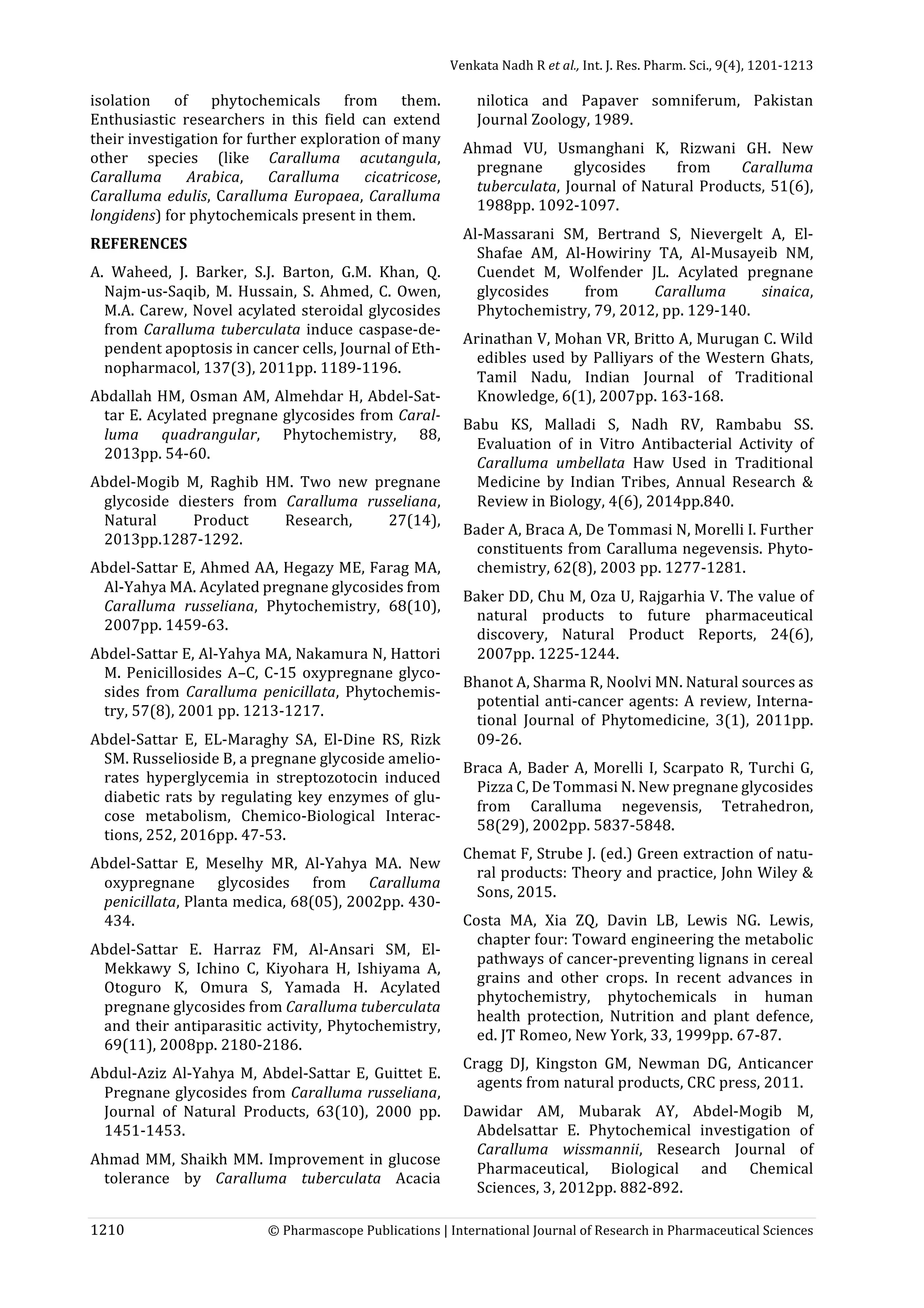 Phytochemical library of caralluma genus | PDF