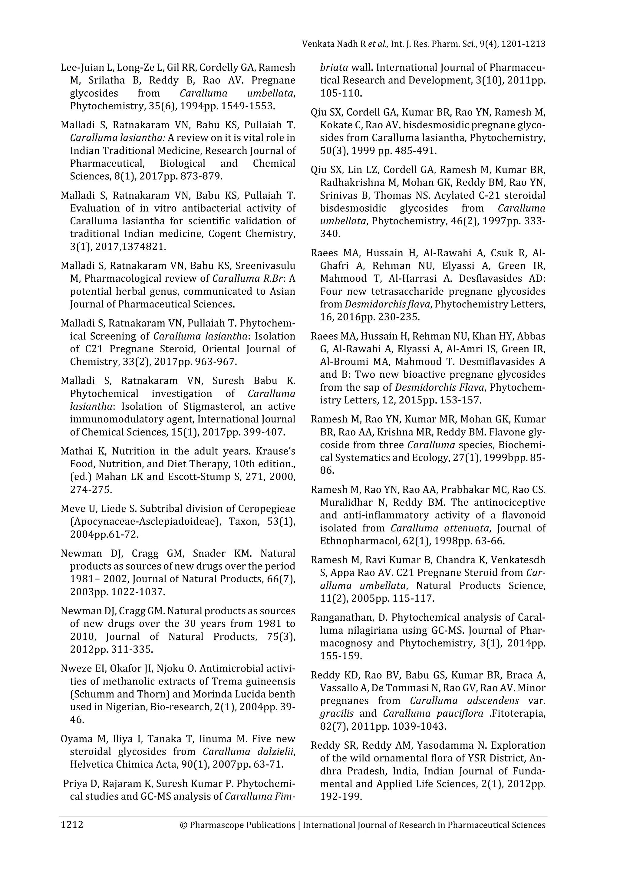 Phytochemical library of caralluma genus | PDF