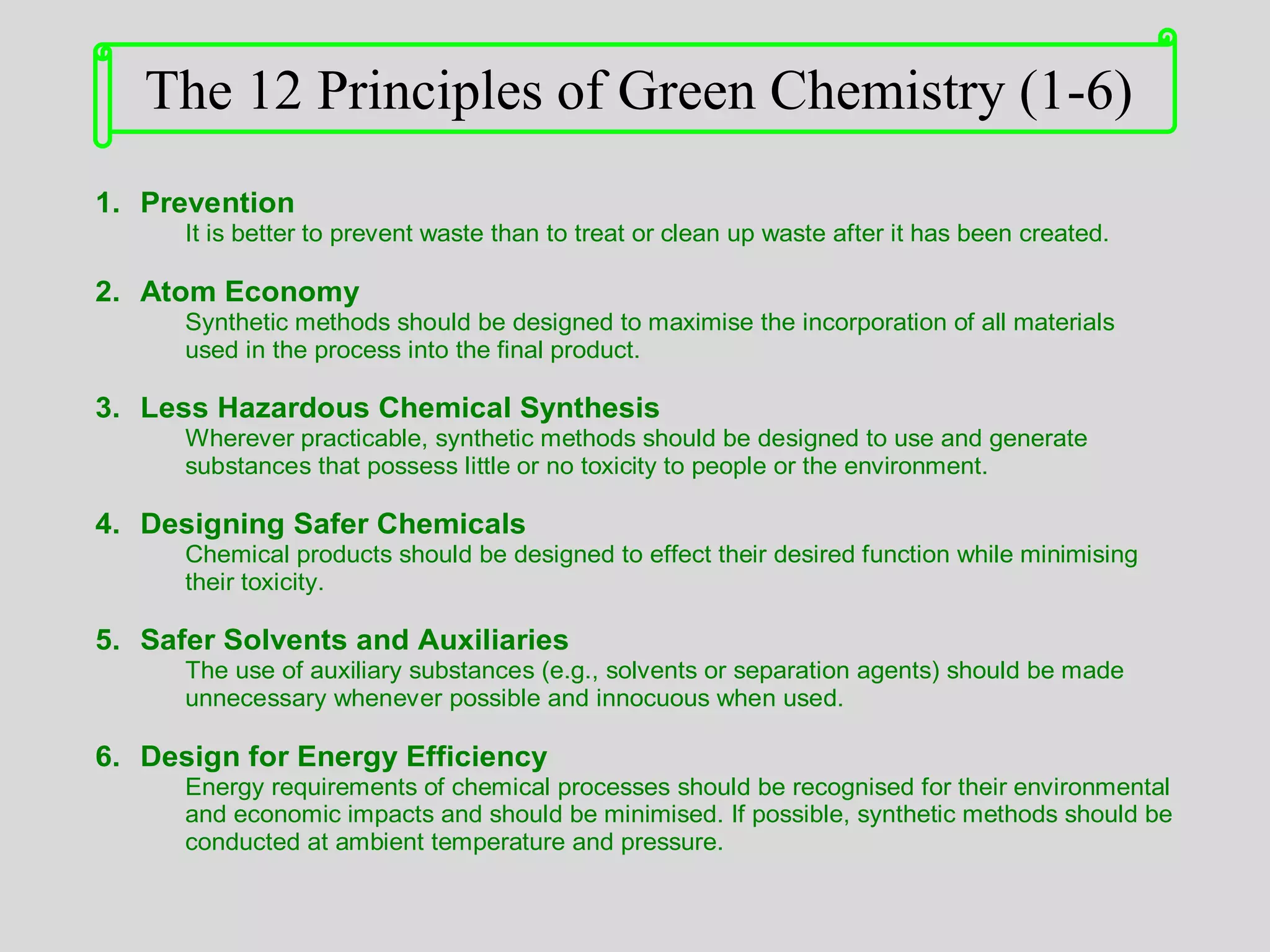 GREEN CHEMISTRY [IS A SOLUTION TO ENVIRONMENT PROBLEM?] | PPT