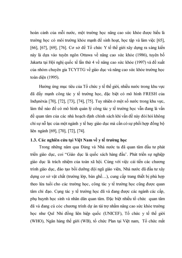 Đề tài: Nghiên cứu thực trạng công tác y tế trường học ở Việt Nam hiện nay và đề xuất mô hình ...