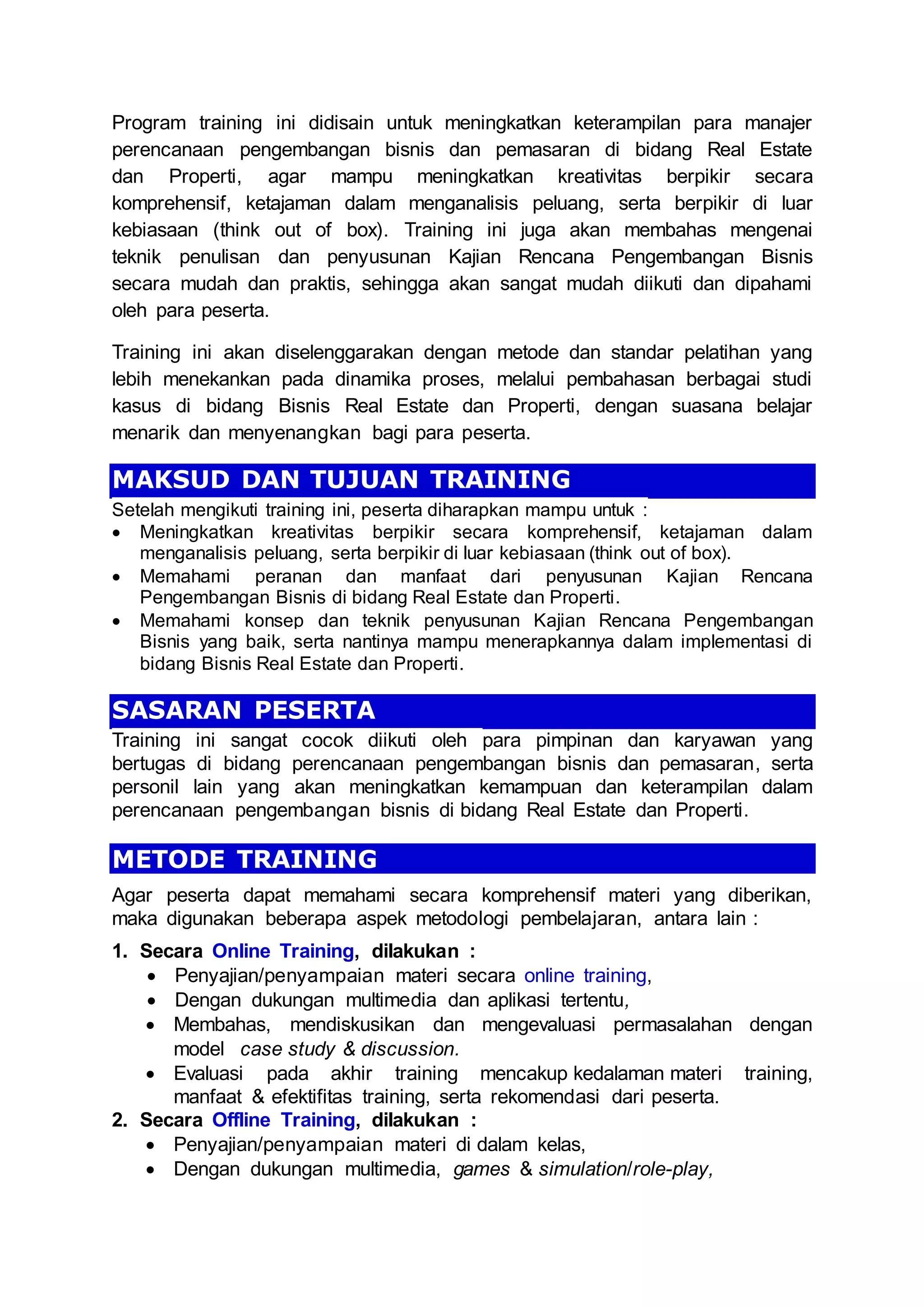 (2021) Silabus Training "Metode dan Teknik Penyusunan BUSINESS ...