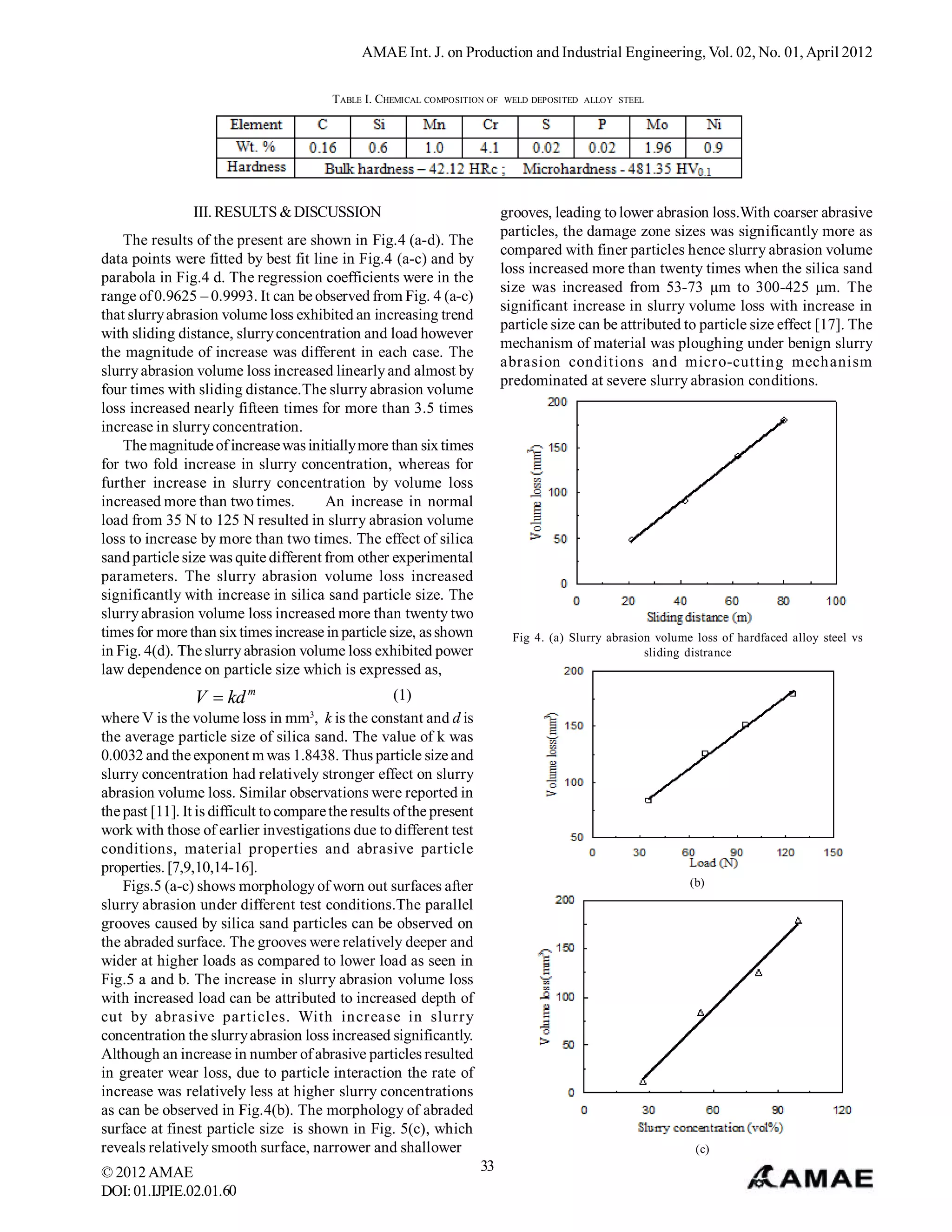 Investigations on Wear by Slurry Abrasion of Hardfaced Low Alloy Steel | PDF