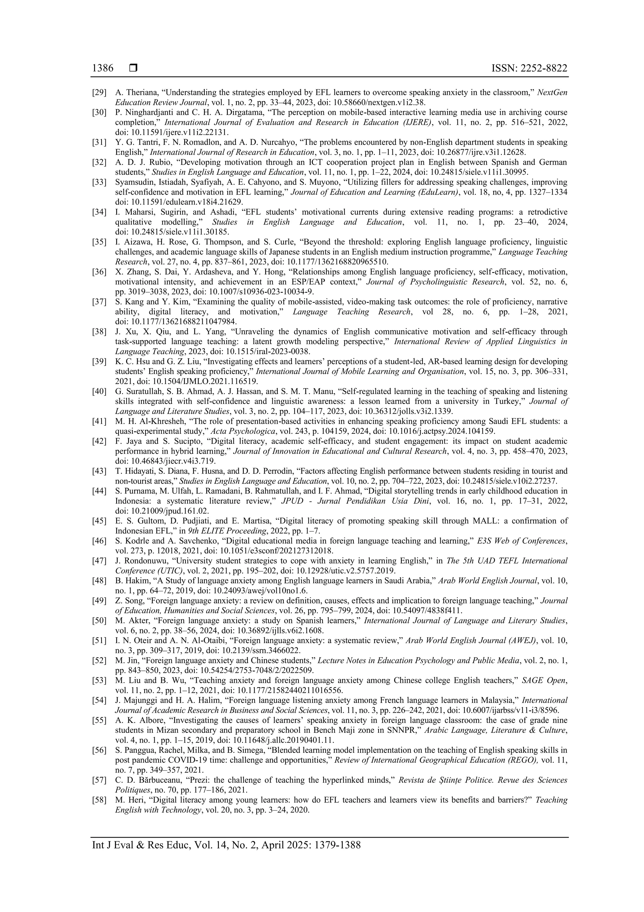 Digital media’s role in overcoming anxiety, enhancing linguistic ...