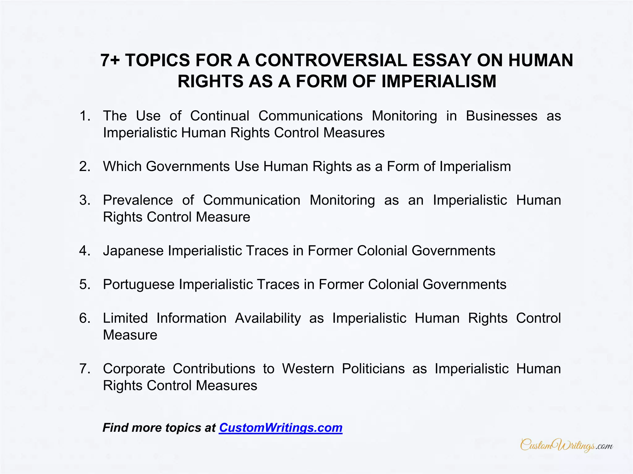 COMPLETE GUIDE ON WRITING A CONTROVERSIAL ESSAY ON HUMAN RIGHTS AS A ...