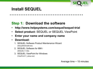 SEQUEL - 60 Minutes to ROI | PPT