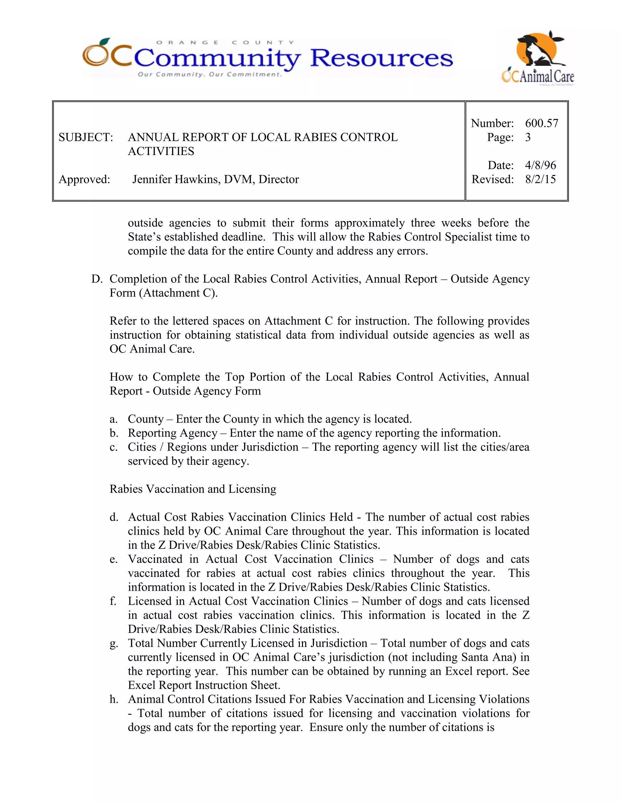 600.57 annual report of local rabies control activities | PDF ...