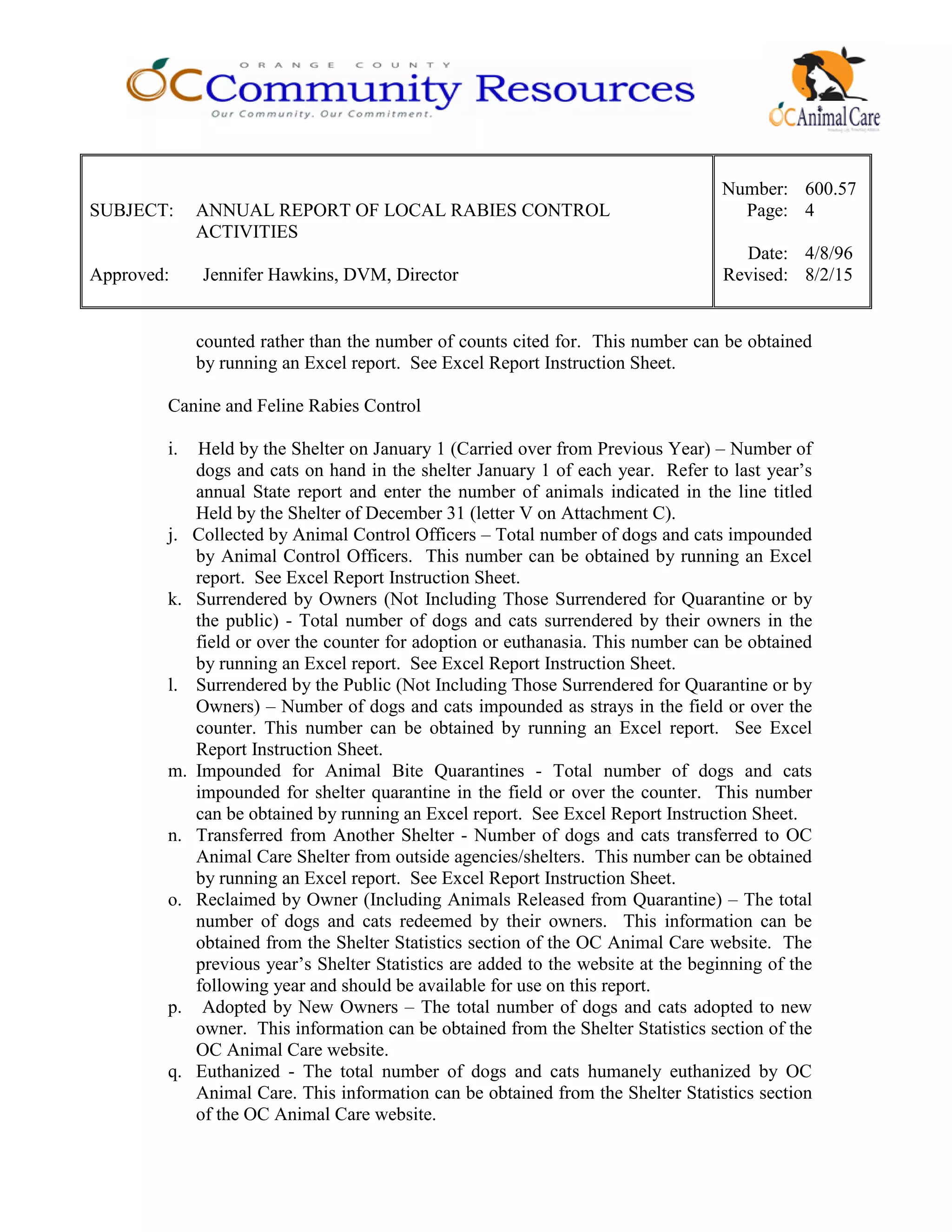 600.57 annual report of local rabies control activities | PDF ...