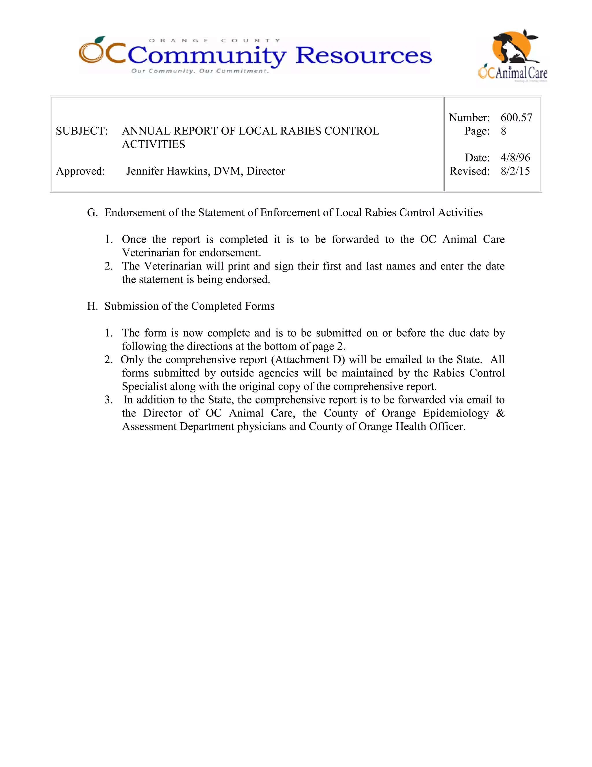 600.57 annual report of local rabies control activities | PDF ...