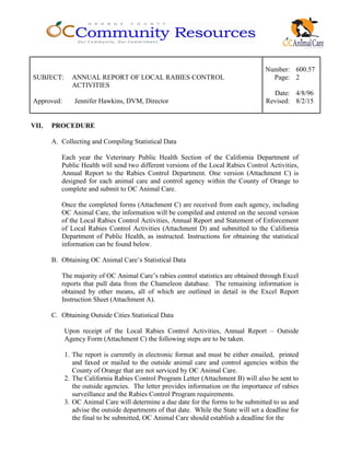 600.57 annual report of local rabies control activities | PDF ...