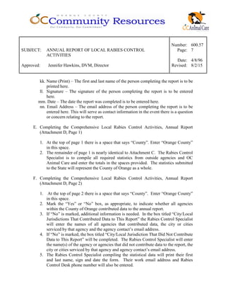 600.57 annual report of local rabies control activities | PDF ...
