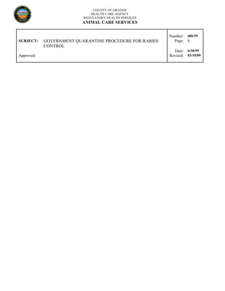 600.59 government quarantine procedures for rabies control | PDF
