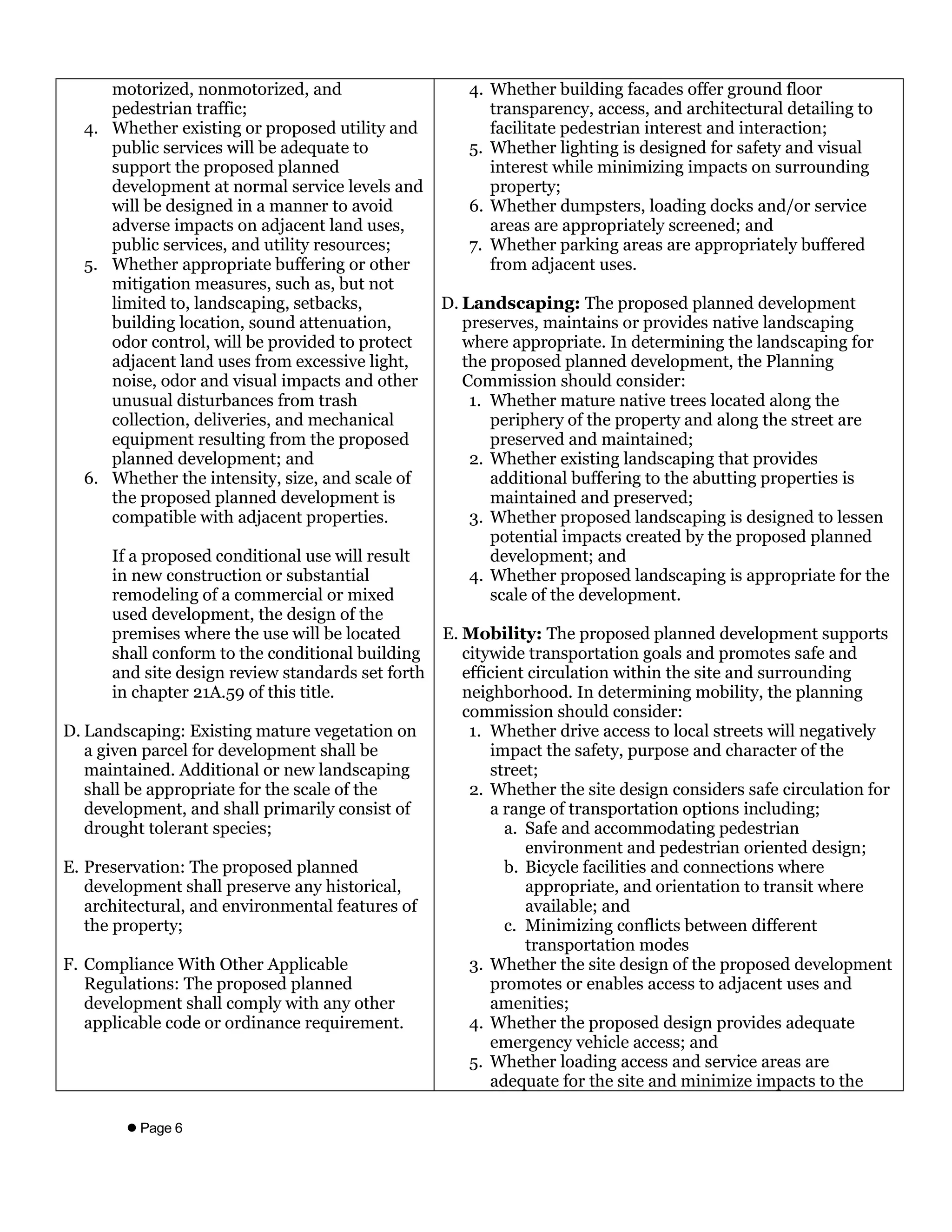 Staff Report on Modifications to Planned Development Ordinance. | PDF