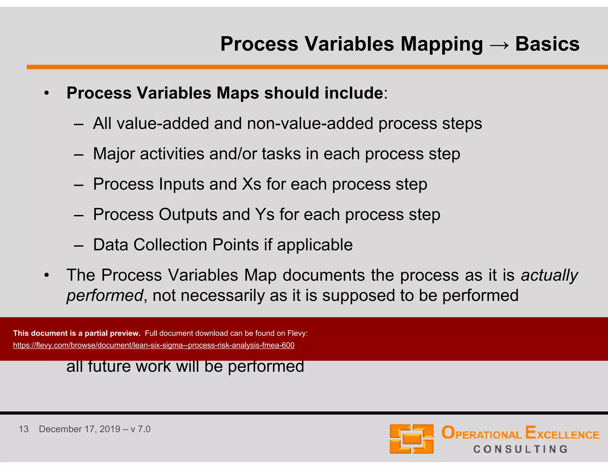 Lean Six Sigma - Process Risk Analysis (FMEA) | PDF