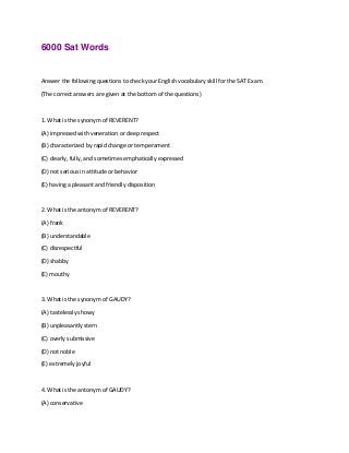 6000 Sat Words | PDF