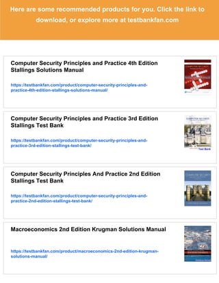 Computer Security Principles and Practice 4th Edition Stallings Test ...