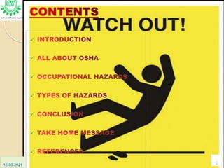 WORKPLACE SAFETY AND HEALTH HAZARDS | PPTX
