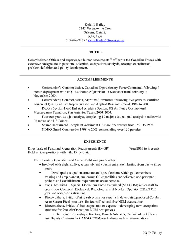 Resume - Keith L Bailey(Jan 15) | PDF
