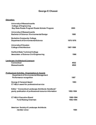 20170206 resume-George E Chassé | DOCX