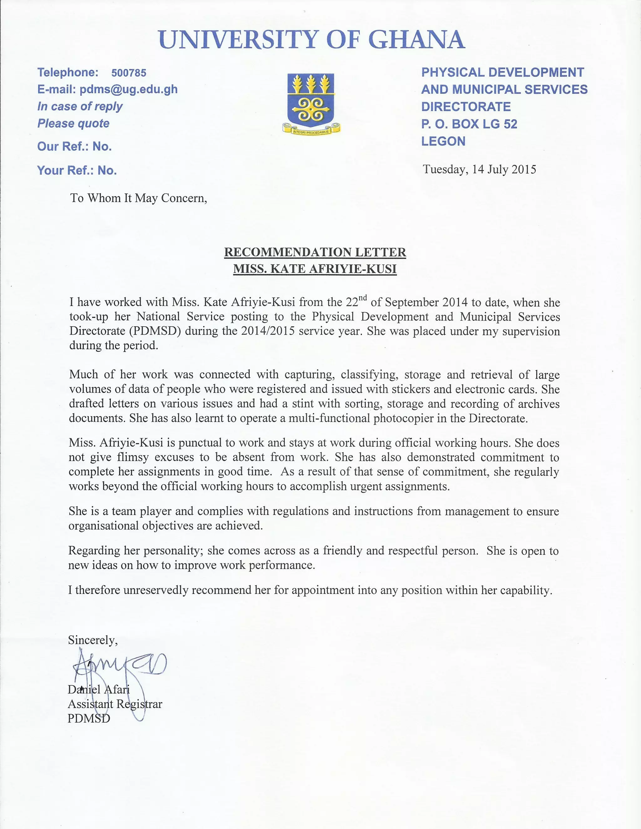 Kate recommendation letter (3) | PDF