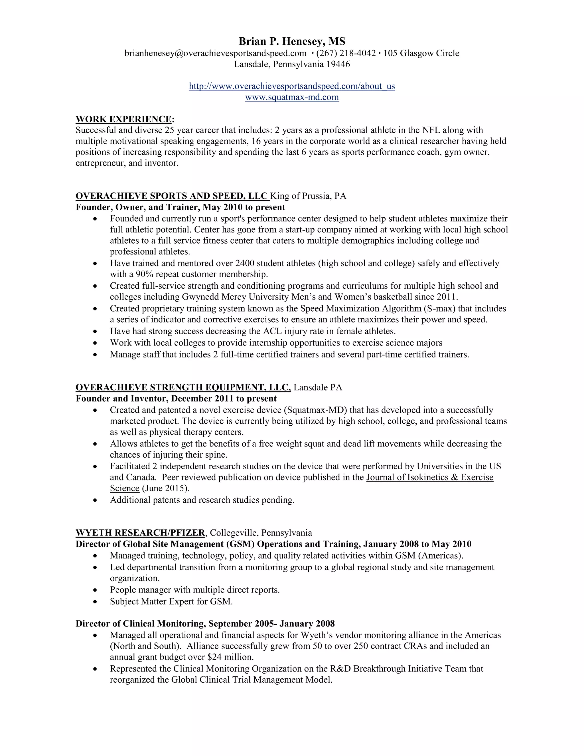 Brian Henesey Resume | PDF