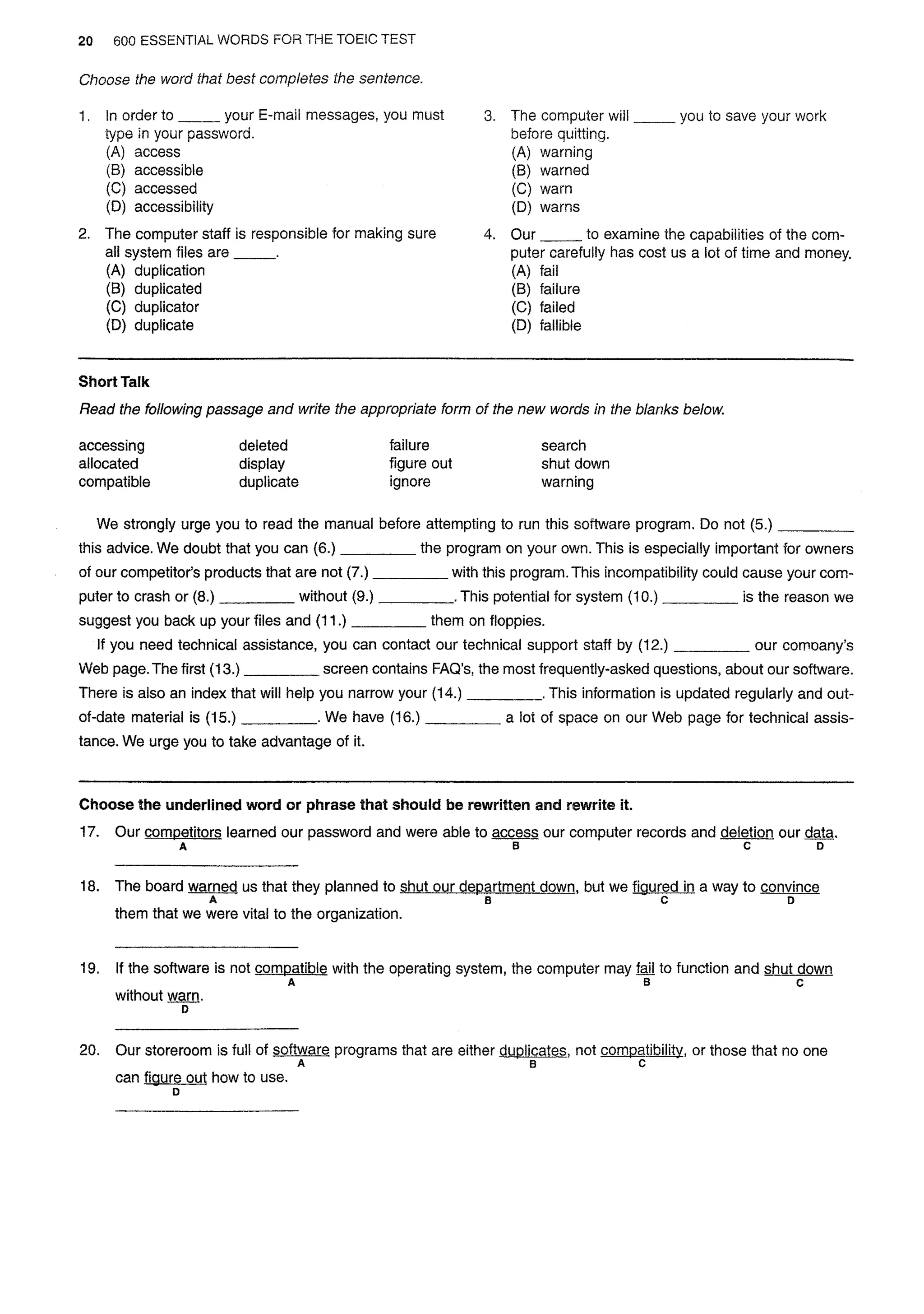 600 essential words for the toeic test | PDF