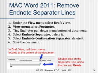 601 Session 13-Table of Contents Function-f11 | PPT