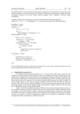 Energy harvesting earliest deadline first scheduling algorithm for increasing lifetime of real ...