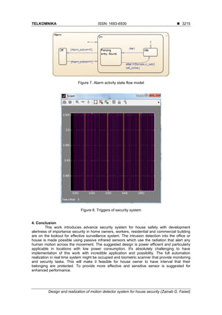 Design and realization of motion detector system for house security | PDF