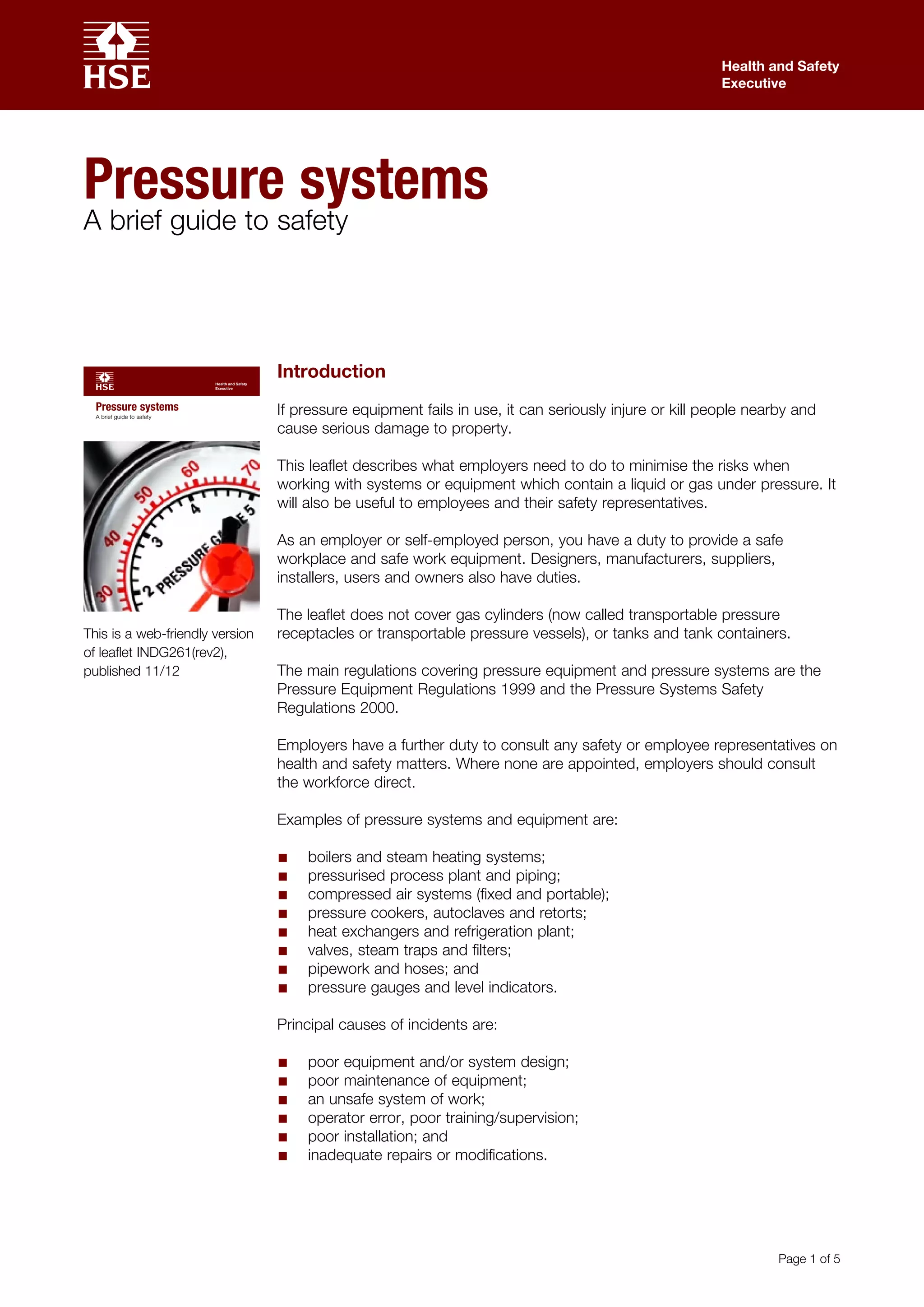 HSE booklet | PDF