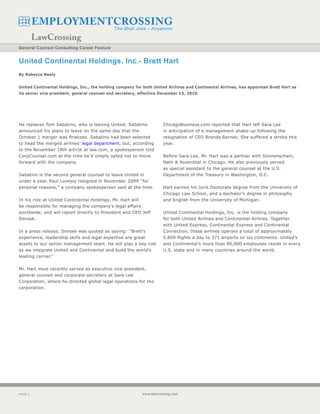 United Continental Holdings, Inc.- Brett Hart | PDF