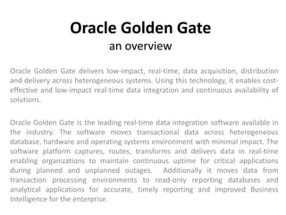 60141457-Oracle-Golden-Gate-Presentation.ppt | Databases | Computer Software and Applications