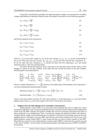 Analysis and investigation of different advanced control strategies for ...